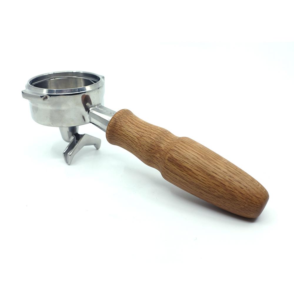 Pesado Double Spout Portafilter with Wood Handle // Specht